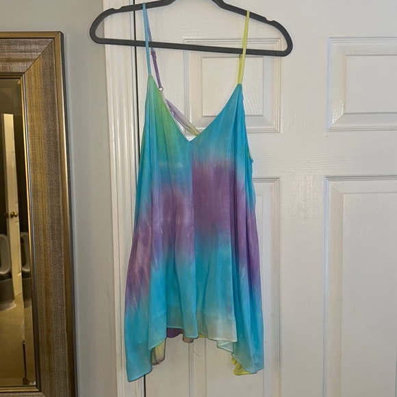 Mystree | Tops | Pastel Tie Dye Asymmetrical Bottom Flowy Tank With ...